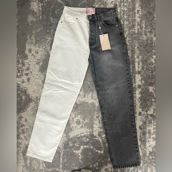 REVICE | Jeans | Revive Denim Jeans Half White Half Washed Blackgrey ...